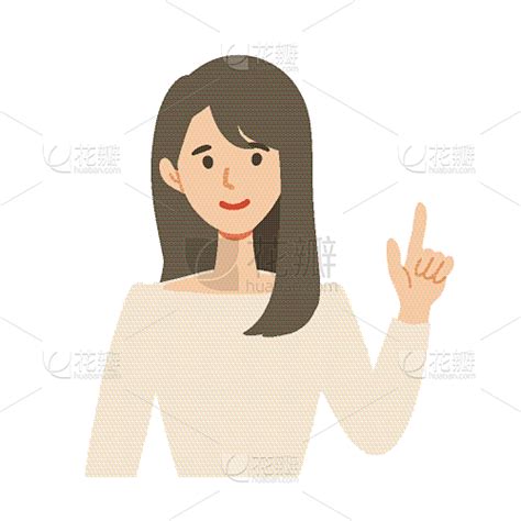 性格矢量女人绘画插图一个物体背景分离东亚人朝鲜半岛日本人中国人