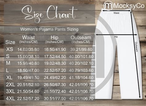 Womens Pant Size Chart In Inches