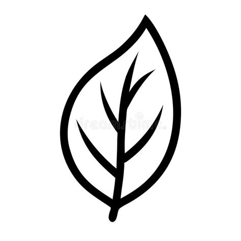 Single Black Leaf Illustration For Creative Nature Designs And Elements
