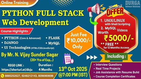 Python Full Stack Web Development Online Training Durgasoft Youtube