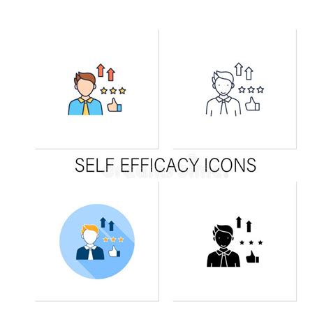 Self Efficacy Icons Set Stock Vector Illustration Of Notice 238563285