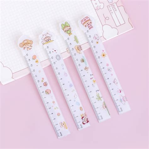 現貨附發票 可愛卡通造型尺 簡約卡通風格 15cm直尺 不割手直尺 塑膠尺 文具尺 尺 蝦皮購物