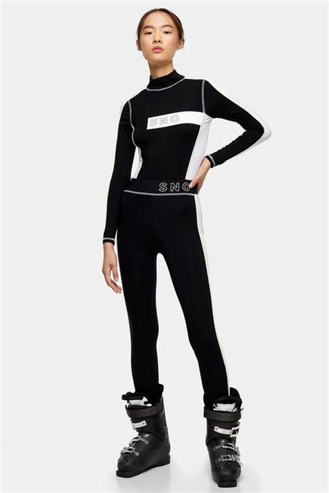 Womens Black Jersey Ski Leggings By Topshop Sno Black Topshop