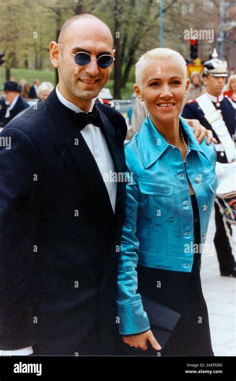 Marie Fredriksson Swedish Singer In Group Roxette With Husband Stock