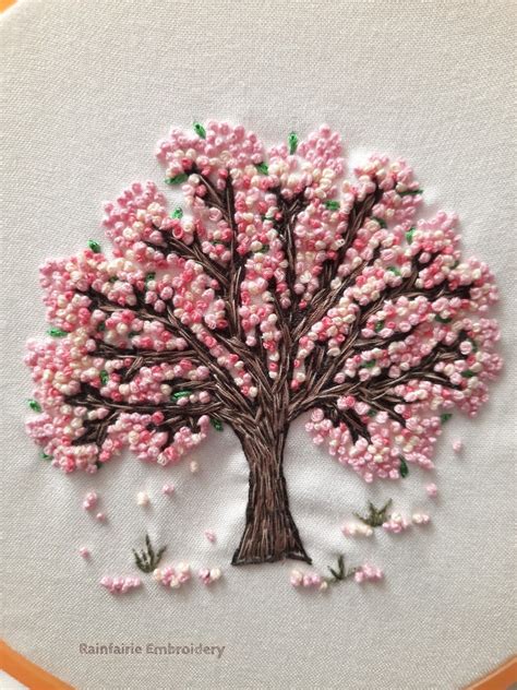 Sakura Cherry Blossoms Embroidery Tutorial