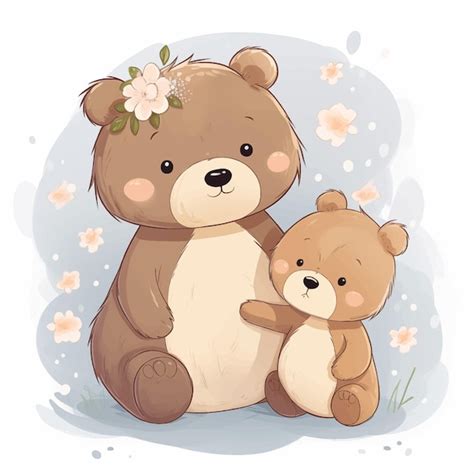 Premium Vector Mother Bear With Her Son