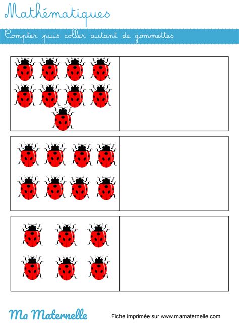 Mathématiques Compter Puis Coller Des Gommettes Ma Maternelle
