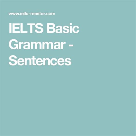Ielts Basic Grammar Sentences