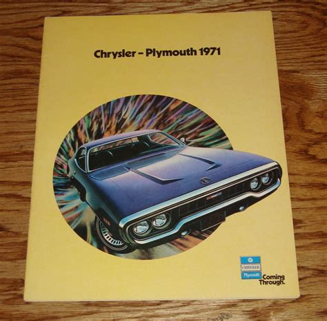 Original 1971 Chrysler Plymouth Full Line Sales Brochure 71 Barracuda