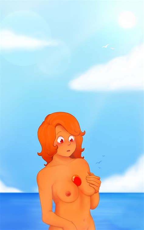 Rule 34 1girls Alien Alien Girl Beach Beach Background Blue Sky Blush Breast Grab Breasts