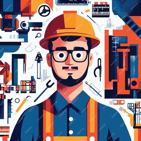 Dynamic Vector Engineer Character With Tools Vector Illustration