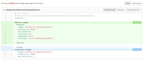 Resolving Merge Conflicts DataOps Live