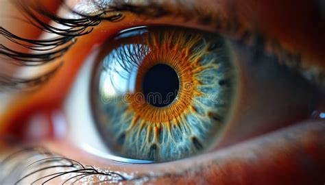 Extreme Macro Shot Human Eye Detailed Iris Pupil Eyelashes Vision