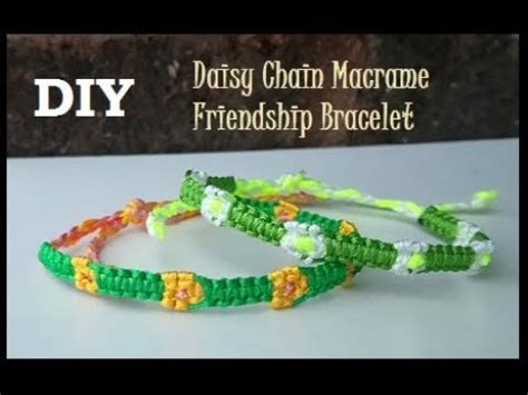 Daisy Chain Macrame Friendship Bracelet Tutorial Youtube