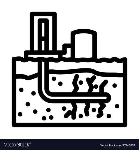 Hydraulic Fracturing Petroleum Engineer Line Icon Vector Image