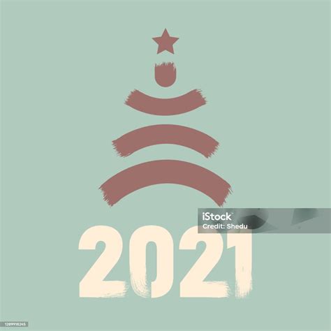 새해 복 많은 새해 2021 계절 휴가 전단지 인사말 과 초대 장 카드와 크리스마스 테마 축하와 배너를위한 트렌디 한 플랫 텐