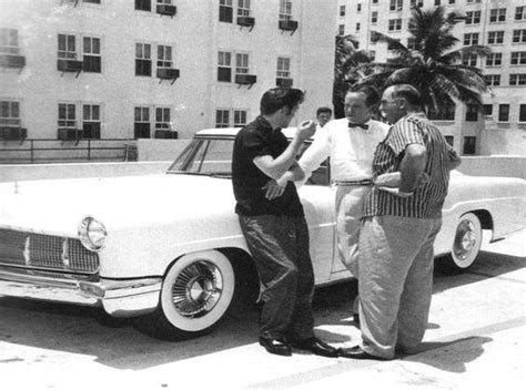 Elvis With His Brand New 1956 Continental At Daytona Beatch Fl 9 Aug