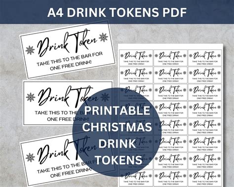Printable Christmas Drink Tokens Christmas Drink Voucher Christmas