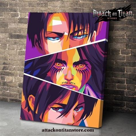Attack On Titan Face Color Wall Art Attack On Titan Store