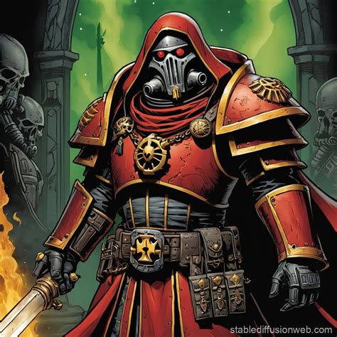 Warhammer 40k Tech Priest Scene Stable Diffusion Online