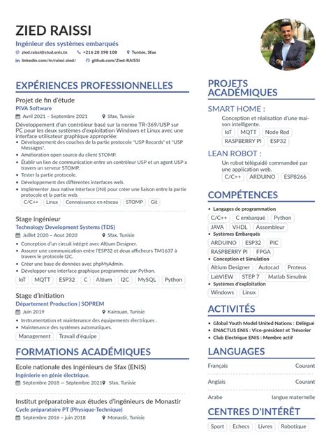 Cv Ingénieur Systèmes Embarqués Pdf Linux Java Langage De