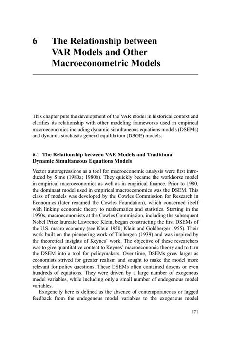 The Relationship Between Var Models And Other Macroeconometric Models
