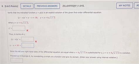 Solved Verify That The Indicated Function Yφx Is An