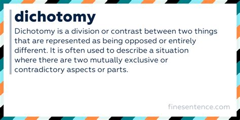 Dichotomy Definition Meaning And Examples In English