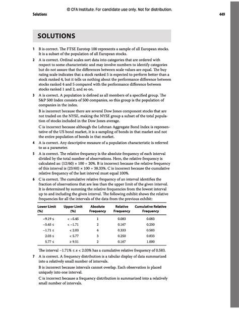 Solution Cfa1reading 7stastistical Concepts And Market Returns