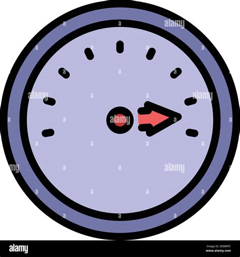 Full Speedometer Icon Outline Vector Speed Meter Gauge Low Chart