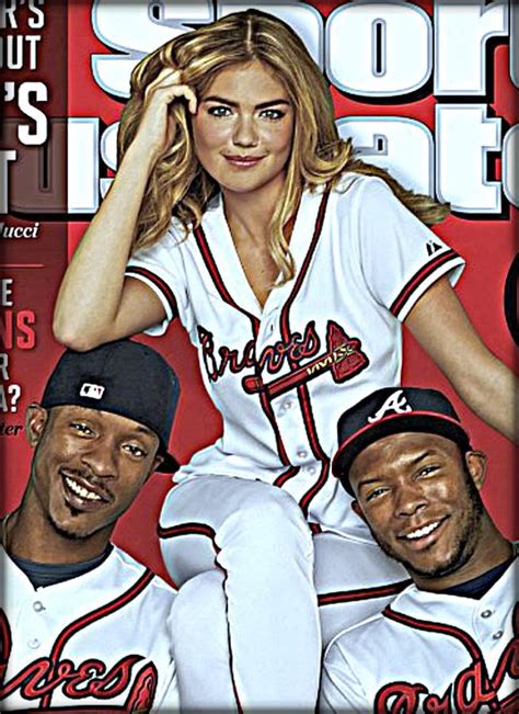 Kate Upton Poses With Braves Stars Ditches Her Bikini For Mlb Uniform