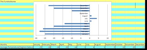 Tundra Biome Average Monthly Precipitation And Temperature
