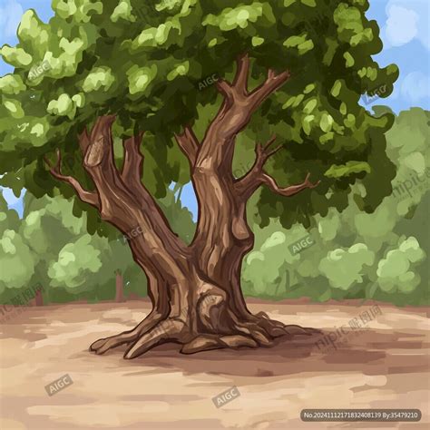 Ai创作图夏天大树乘凉 枣林插画 沙梨树插画 核桃树插画 Q版树木 古树插画 Q版树 插画大树 大树手绘 胡杨林插画 老树卡通 大树漫画 猴面包树插画 榕树卡通 枣树插画 昵图网