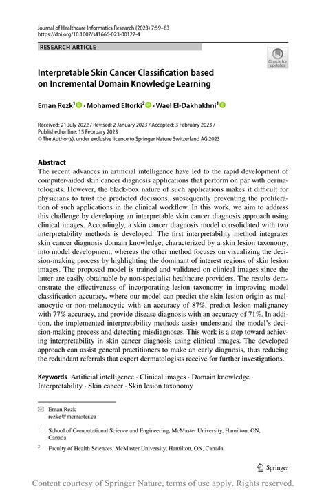 Interpretable Skin Cancer Classification Based On Incremental Domain Knowledge Learning