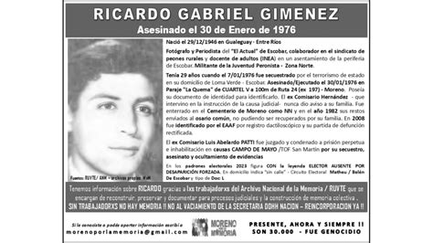 Ricardo Gabriel Giménez Los Recordatorios De Hoy Página12
