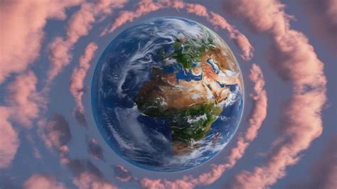 Planeta Tierra Con Superficie Geográfica Realista Y Atmósfera Orbital