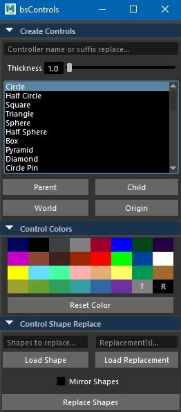 free control curves ui for maya free renaming utility external scripts plugins downloads