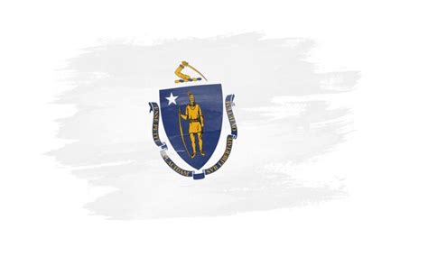 Premium Photo Massachusetts State Flag Brush Stroke Massachusetts Flag Background