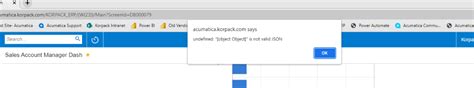 Dashboard Issue Error Object Is Not Valid Json Community