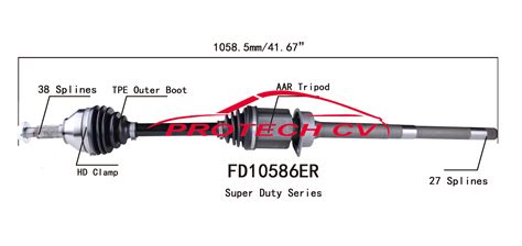 Fd10586er Cv Cv Axle Assembly Heavy Duty Clamp Tpee Boot Cold Forging Grinding Process