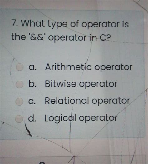 Solved What Type Of Operator Is The Andand ﻿operator In Ca