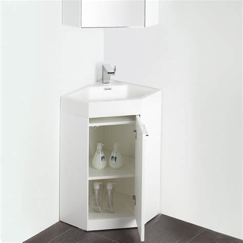 Fresca Coda 18 White Modern Corner Bathroom Vanity
