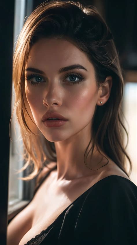 A Woman With Long Hair And A Black Top Looking At The Camera Seaart Ai