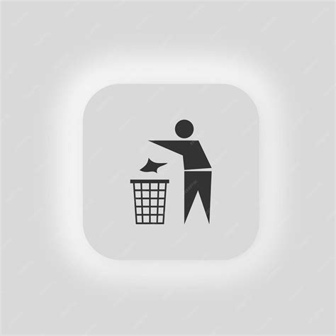 Premium Vector Person Rubbish Icon Recycling Trash Vector Symbol