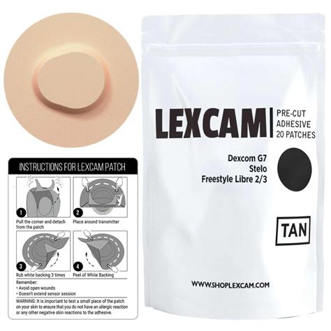Lexcam 20 Pack Waterproof Dexcom G7 And Stelo Patches Latex Free Hypo