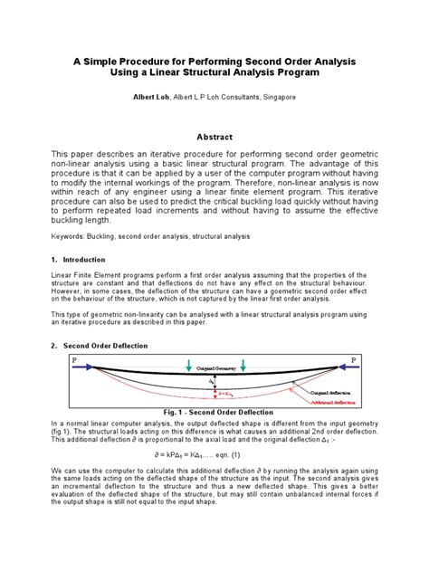 Second Order Analysis With Program Download Free Pdf Buckling