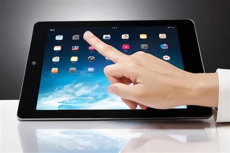 Touch Screen Touch Tablet In Hands Premium Ai Generated Image