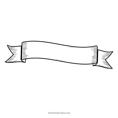 How To Draw A Banner Ribbon Straight And Wavy Artsy Pretty Colors