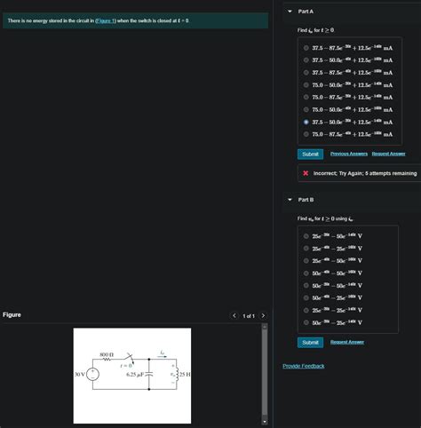 solved there is no energy stored in the circuit in figure