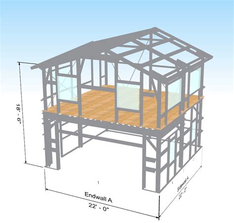 22 X 22 Gable Roof Garage Adu Kit Factory 2u Steel Buildings